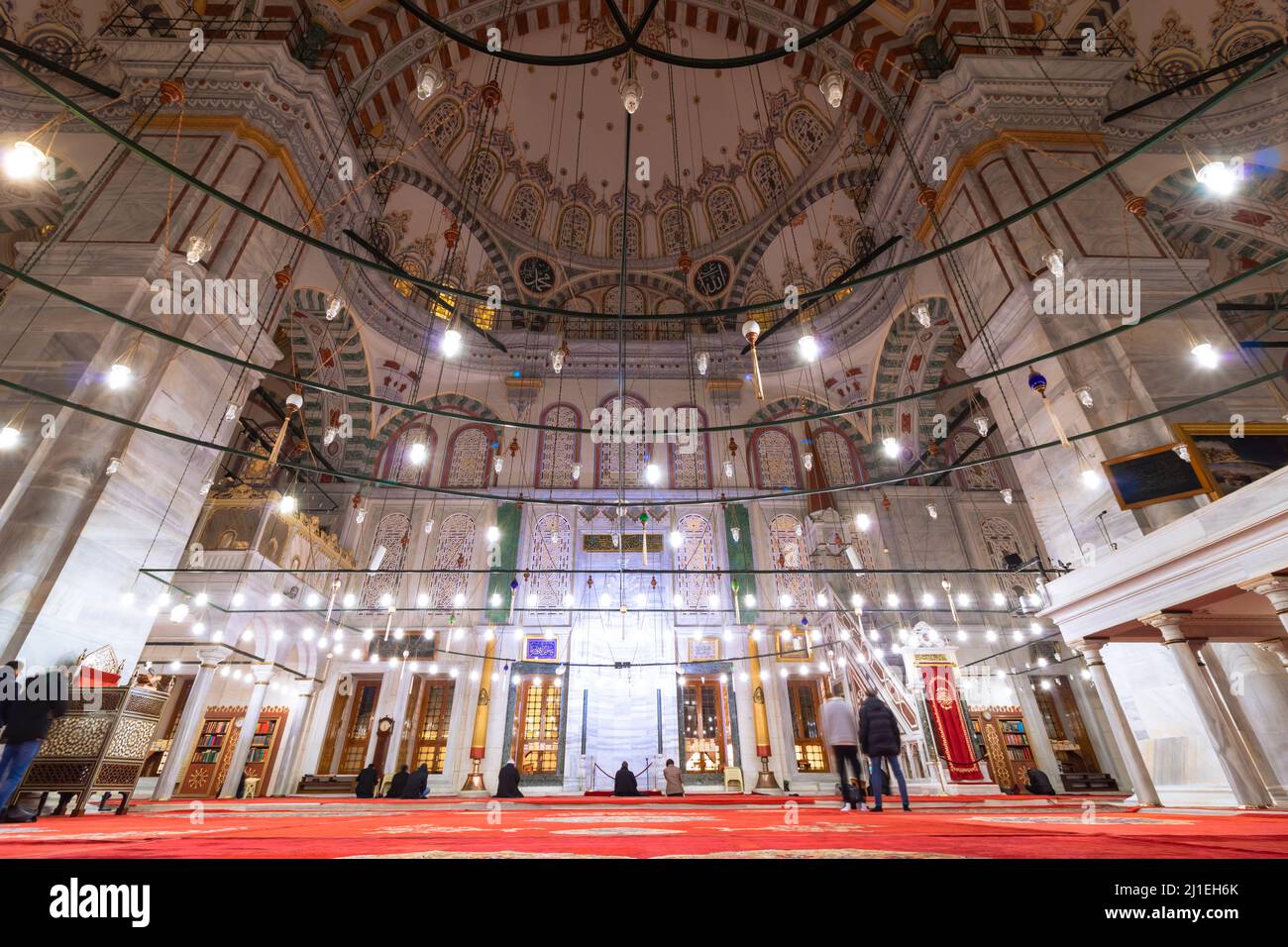 Islamic architecture background photo. Interior of Fatih Mosque in ...