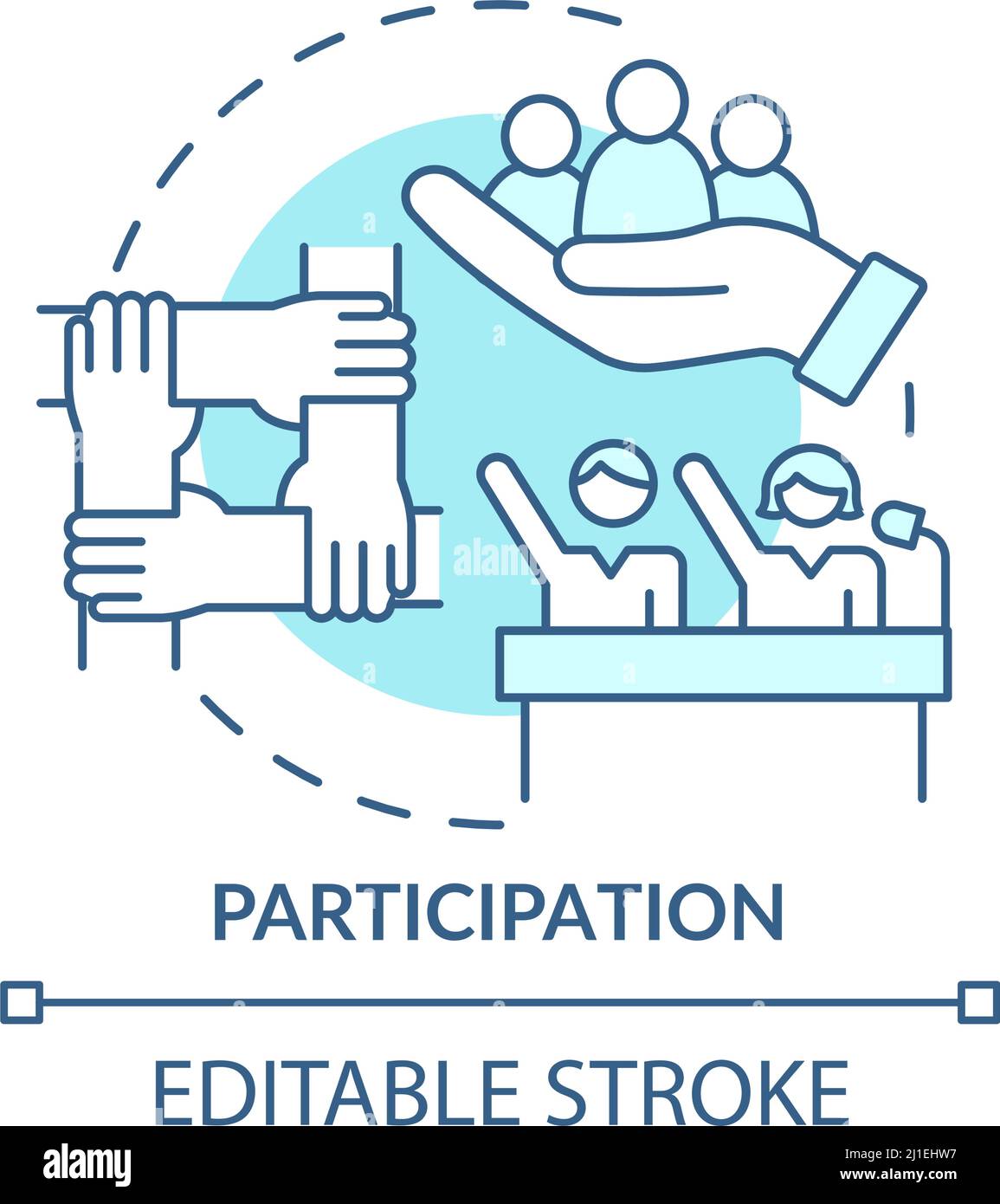 Participation turquoise concept icon Stock Vector Image & Art - Alamy