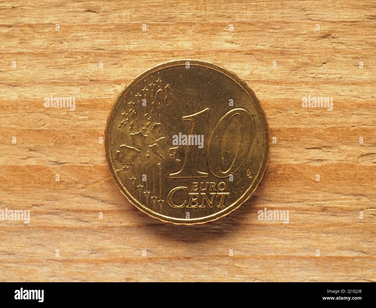 ten cent coin common side, currency of the European Union Stock Photo ...