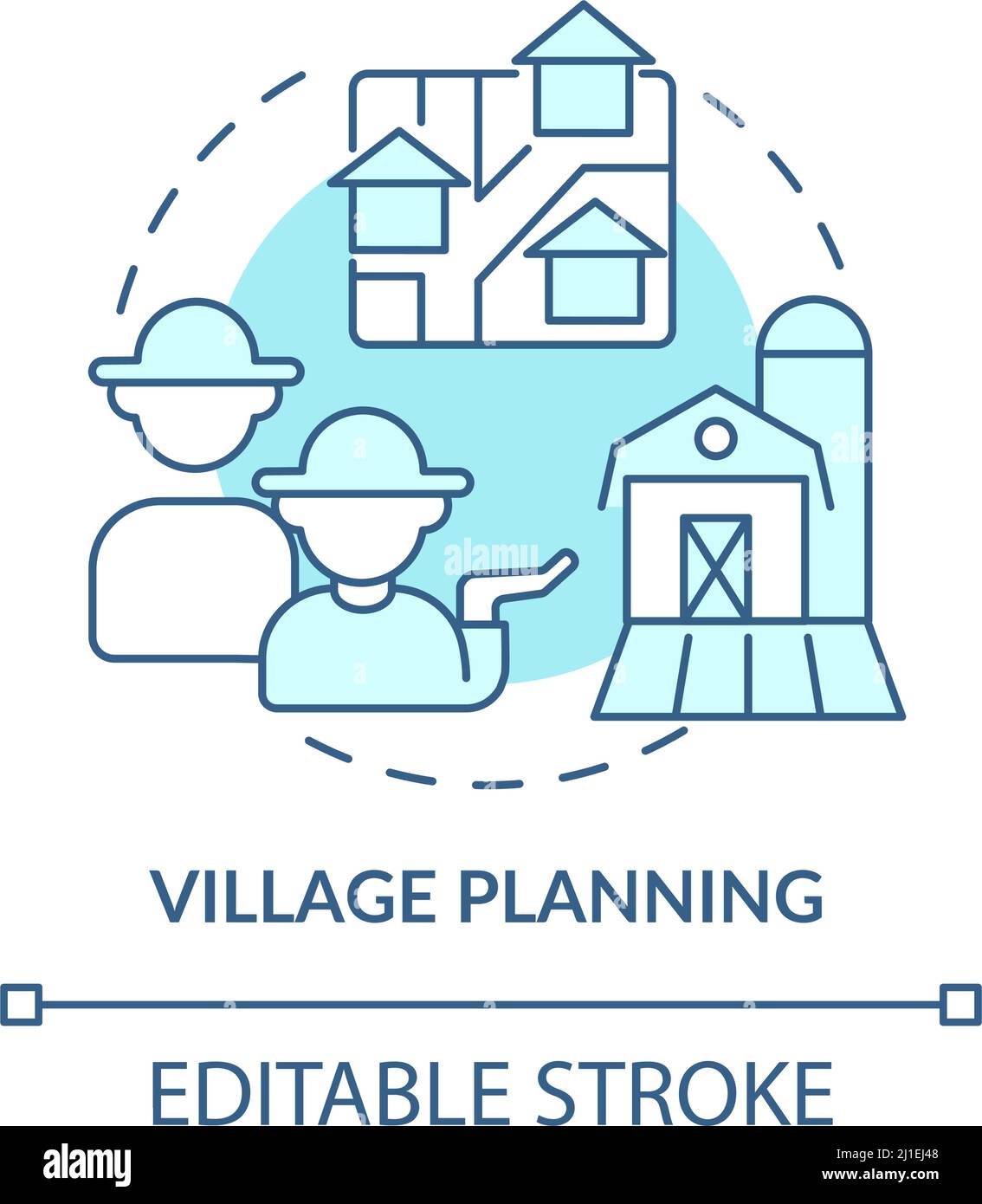 Village planning turquoise concept icon Stock Vector Image & Art - Alamy