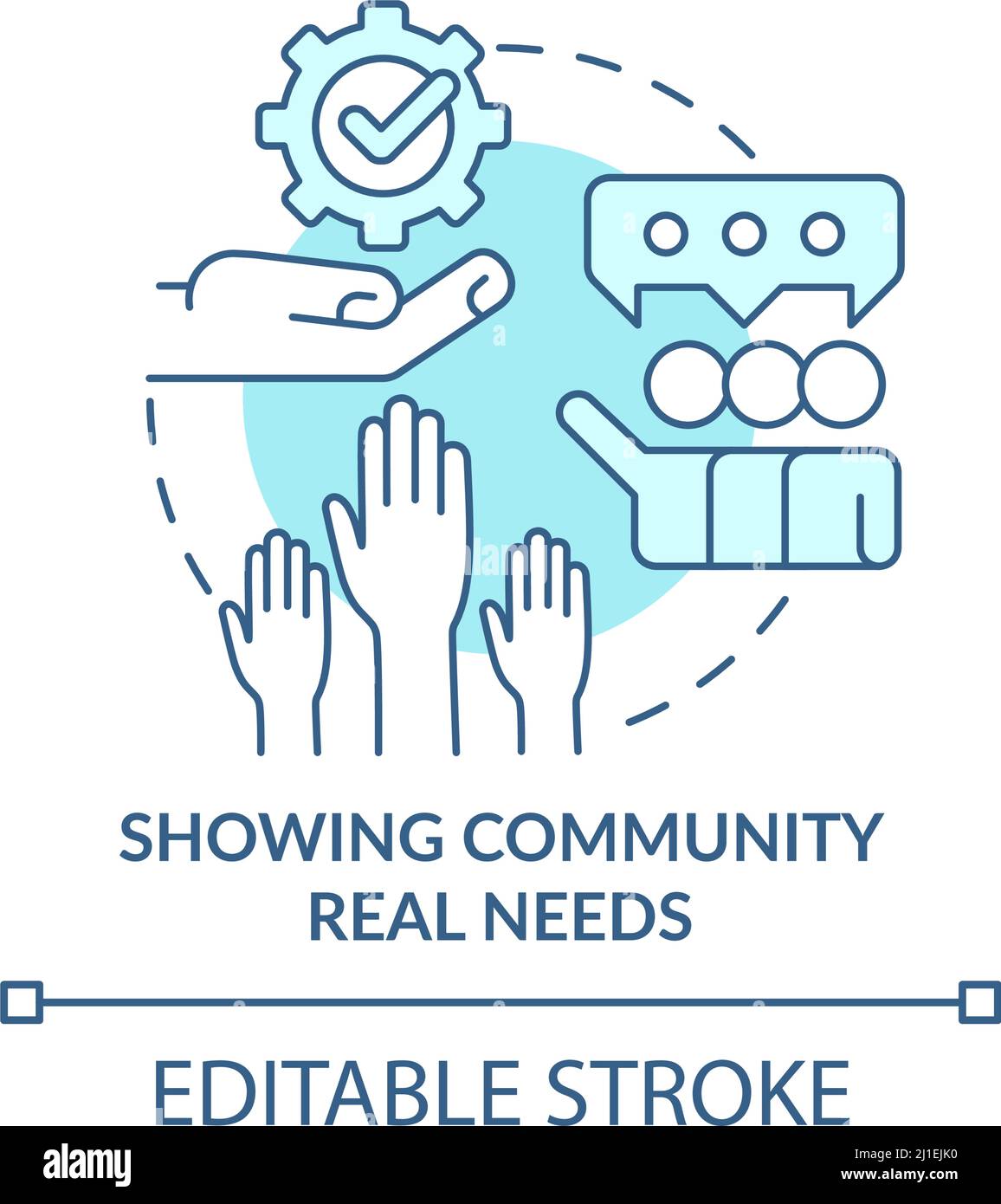 Showing community real needs turquoise concept icon Stock Vector Image ...