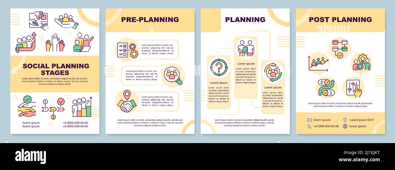 Social planning stages brochure template Stock Vector Image & Art - Alamy
