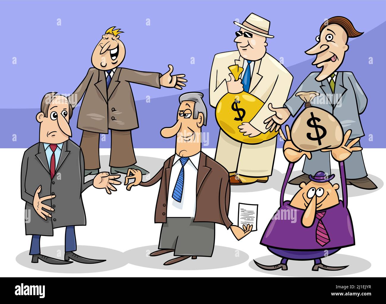 Cartoon illustration of businessmen and managers comic characters group ...
