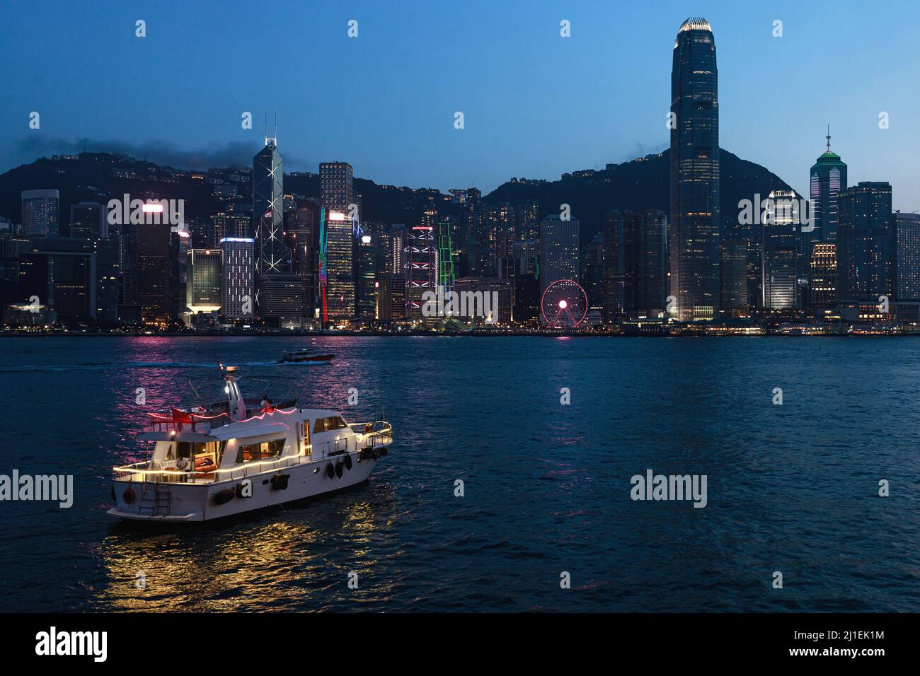 Night Hong Kong view from the Victoria Harbour Stock Photo - Alamy