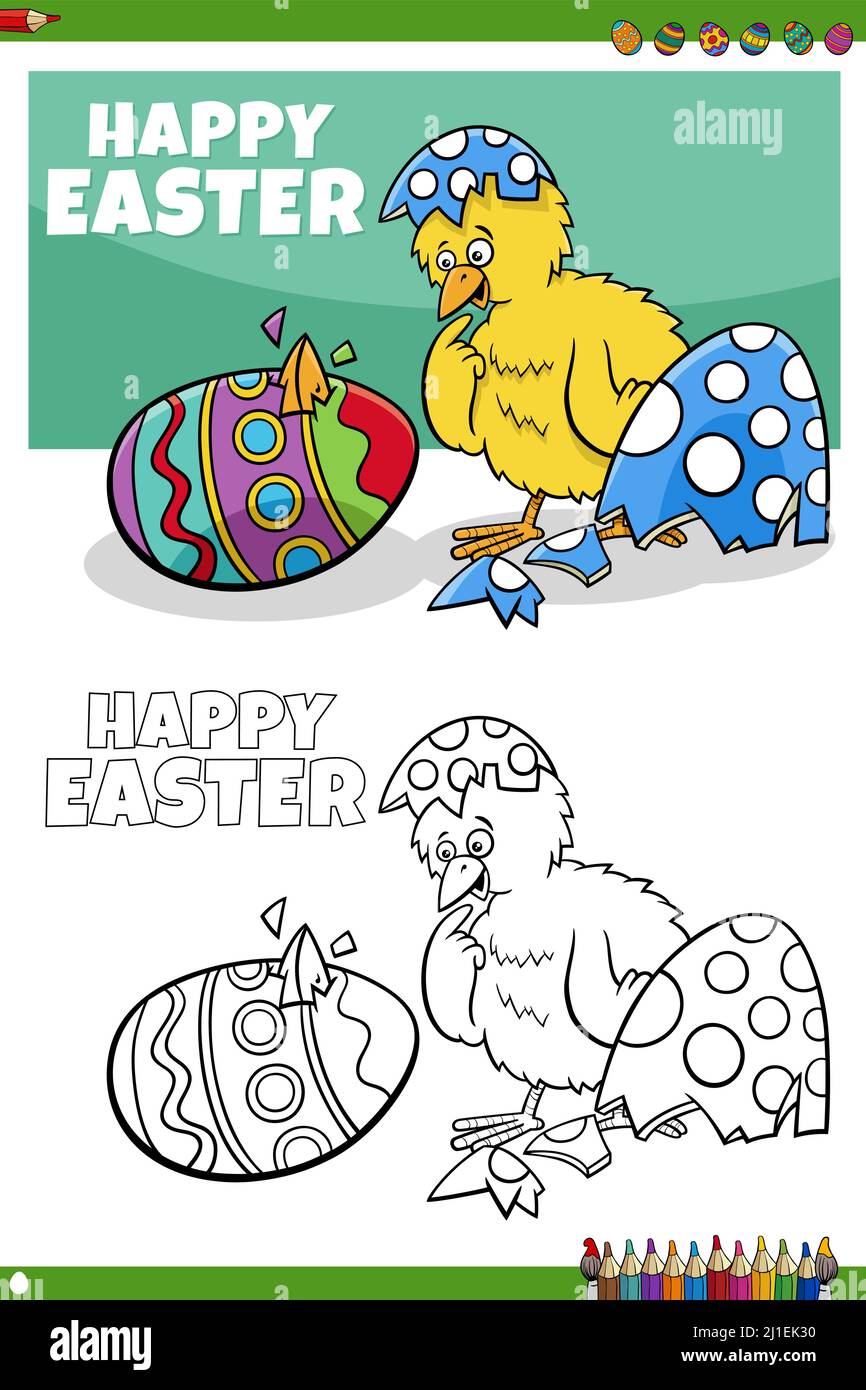 Happy Easter Chick Coloring Pages