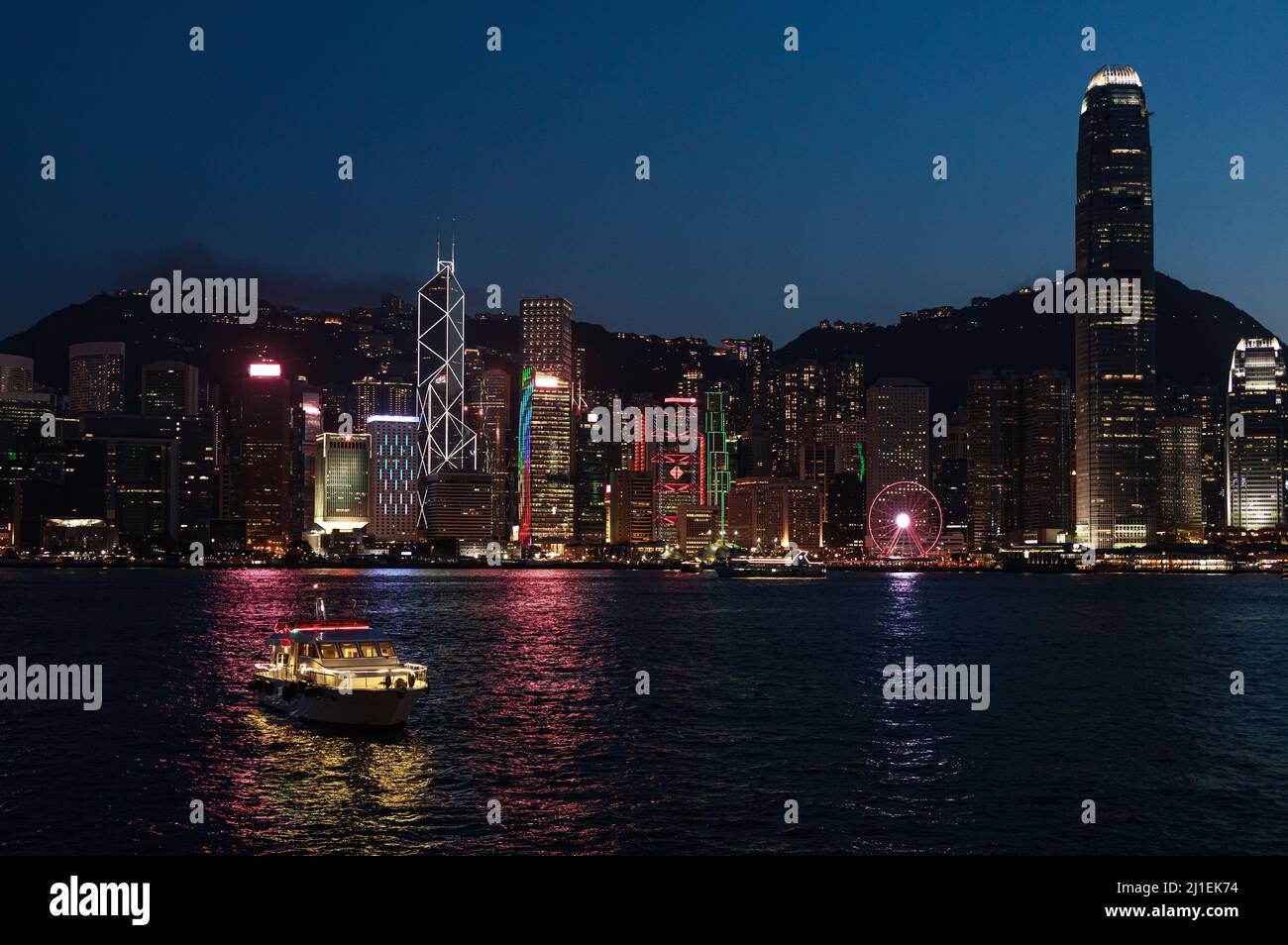 Night Hong Kong view from the Victoria Harbour Stock Photo - Alamy