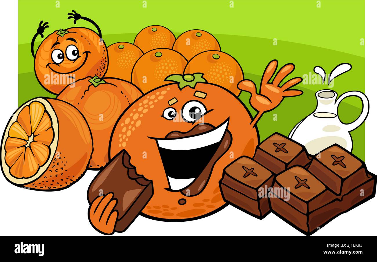 Cartoon orange eat chocolate hi-res stock photography and images - Alamy