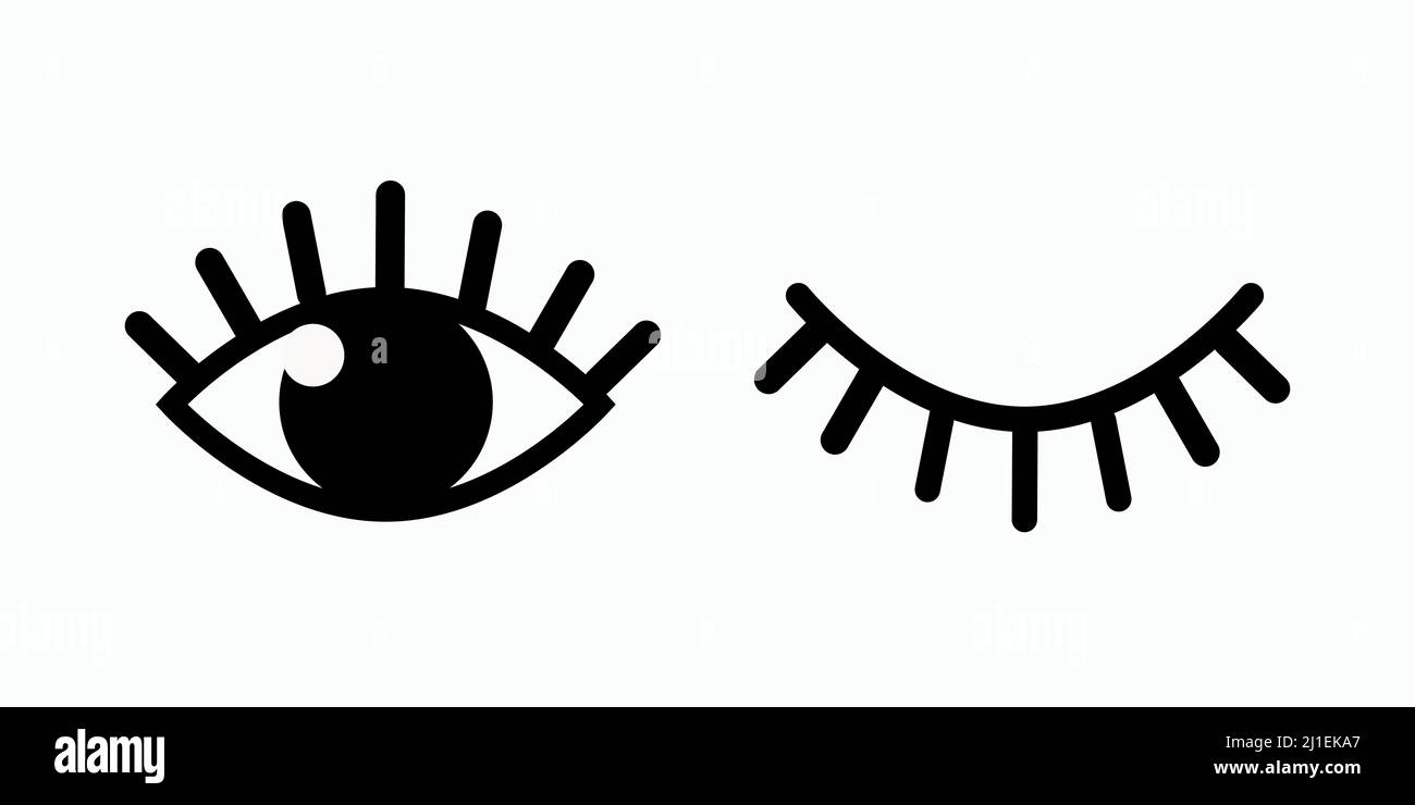 Vector illustration of closed eyes on white background Stock Vector ...