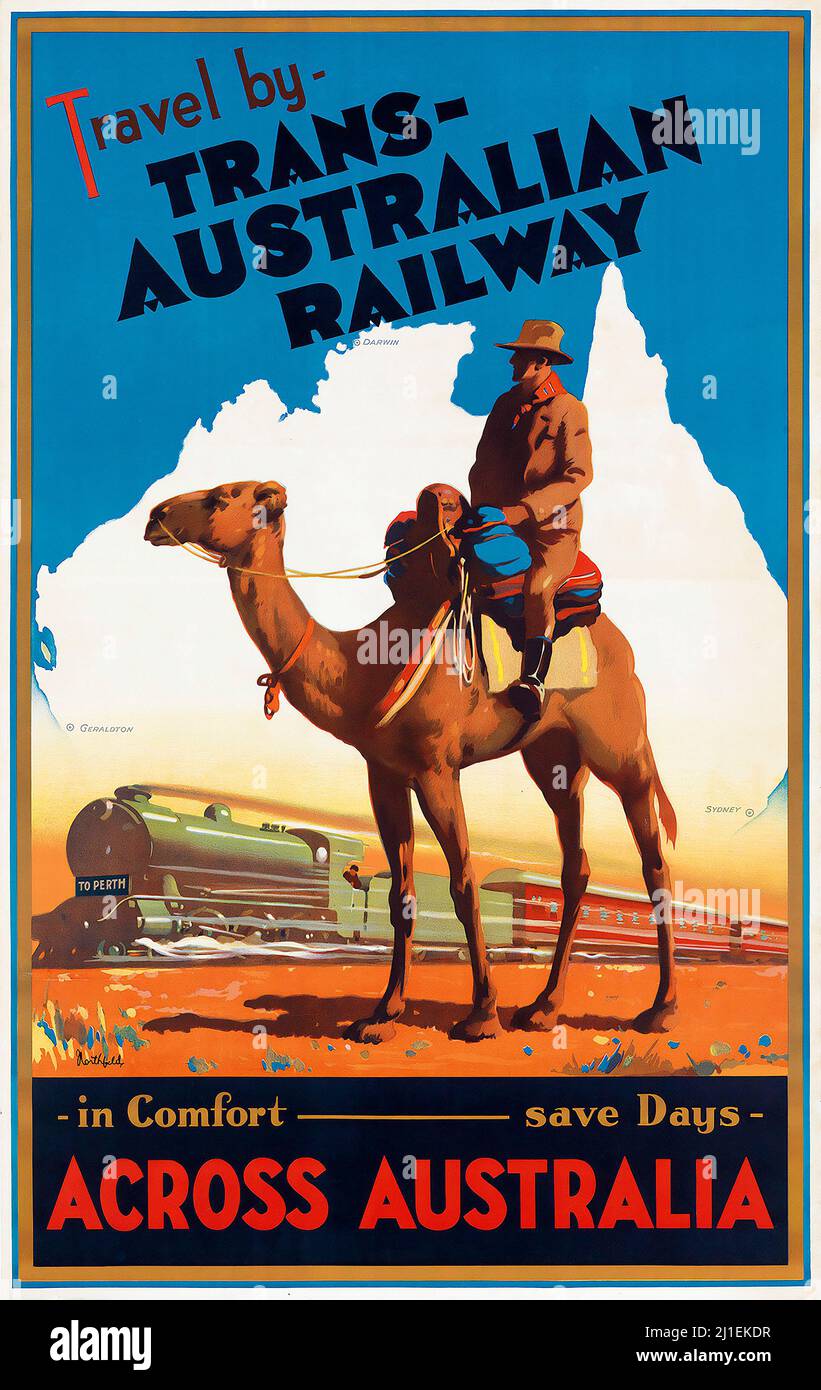 Trans australian railway map hi-res stock photography and images - Alamy