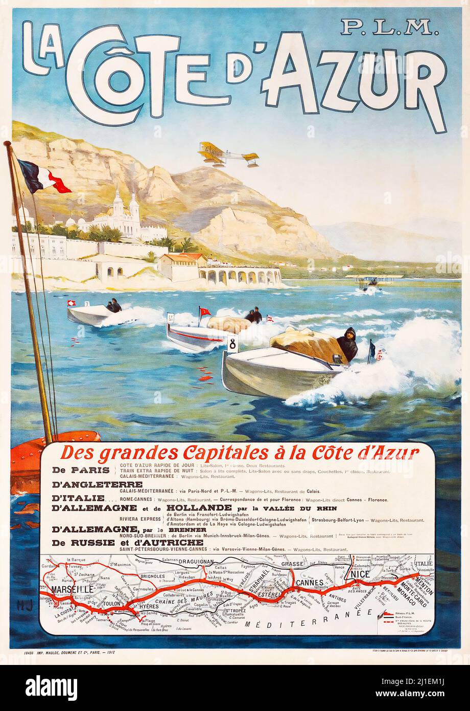 Old map french riviera hi-res stock photography and images - Alamy