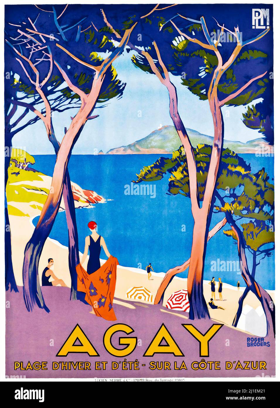 Vintage travel poster - Roger Broders (1883-1953) AGAY - PLM poster ...