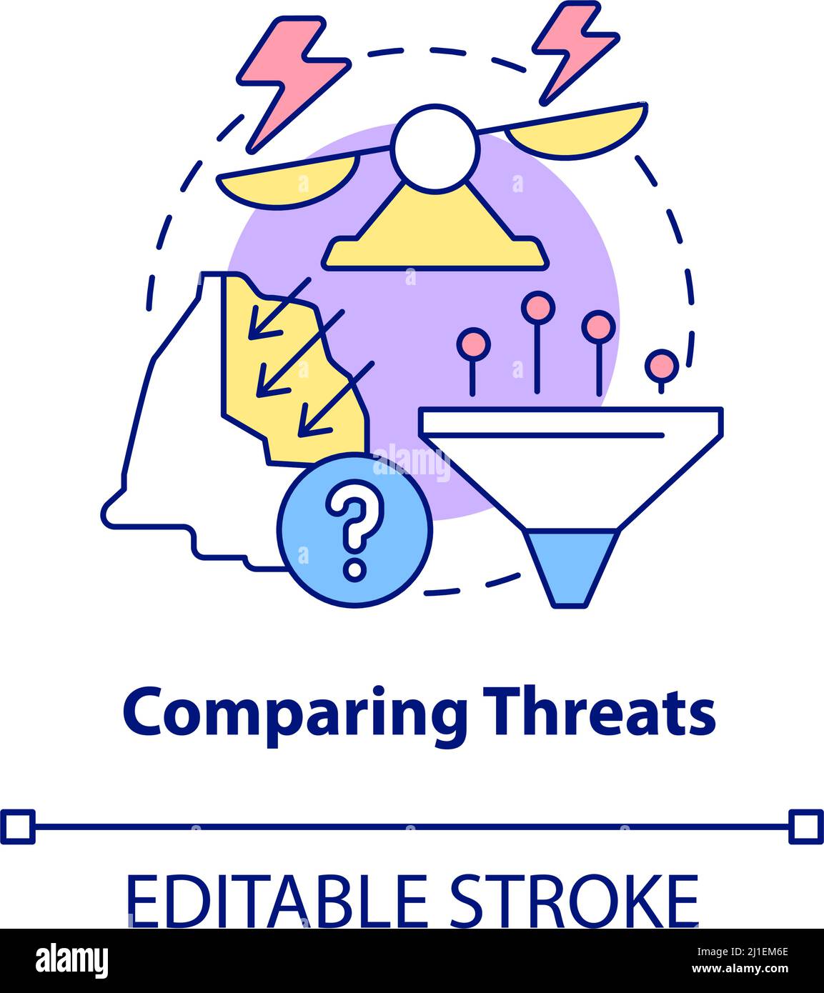 Comparing threats concept icon Stock Vector Image & Art - Alamy