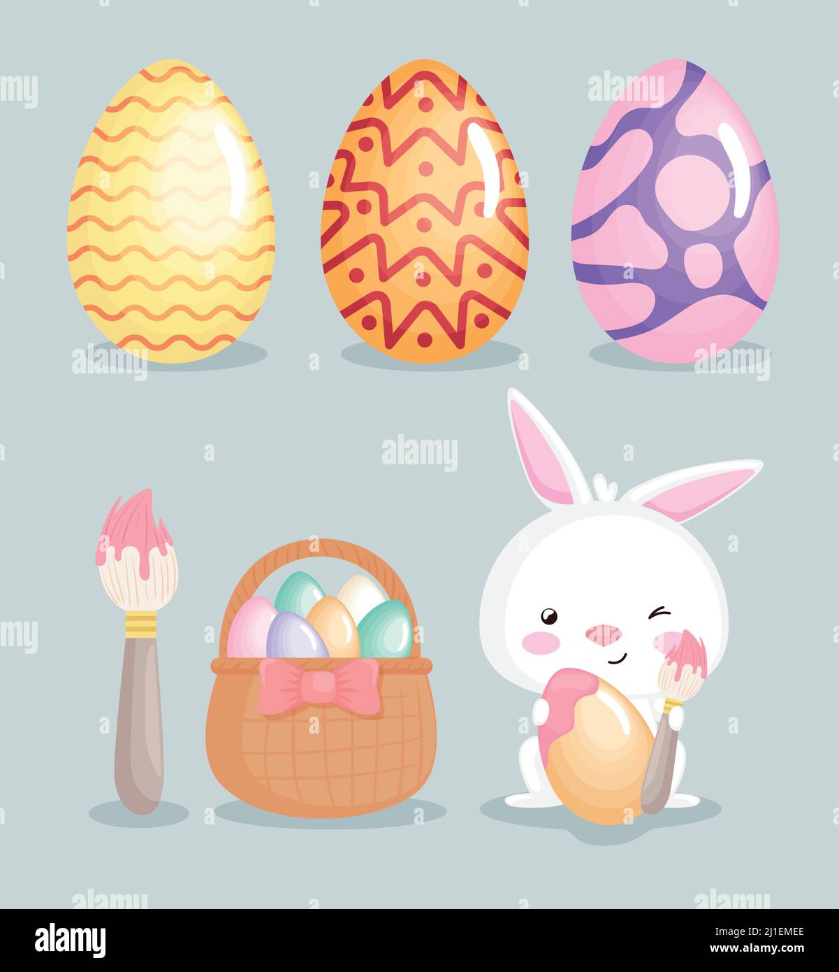 Six rabbits Stock Vector Images - Alamy