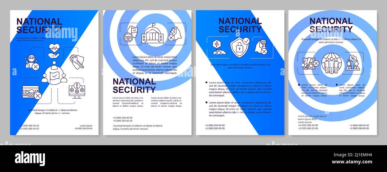 National security program blue brochure template Stock Vector Image ...