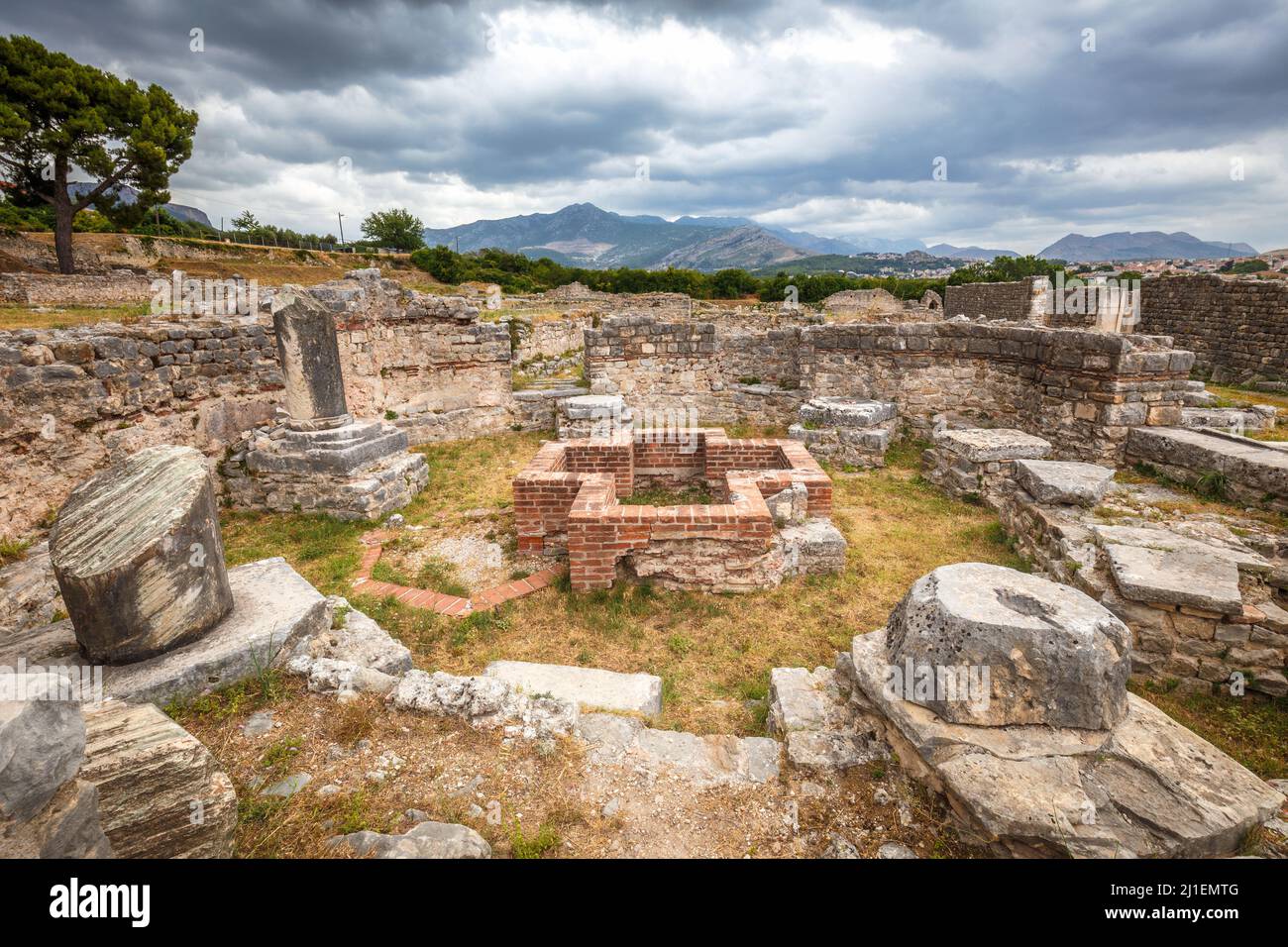 Archaeological ruins of Roman buildings of settlement in the Solin ...