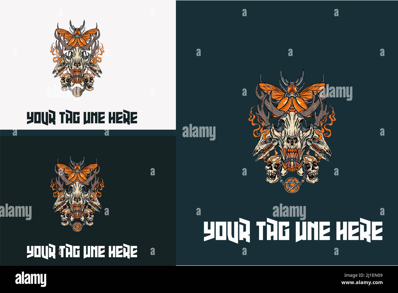 artwork design of abstract skull vector illustration design Stock Photo ...