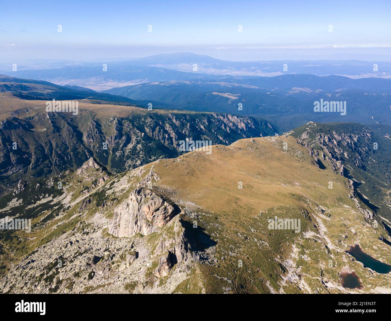 Amazing Aerial view of Rila Mountain near Malyovitsa peak, Bulgaria ...
