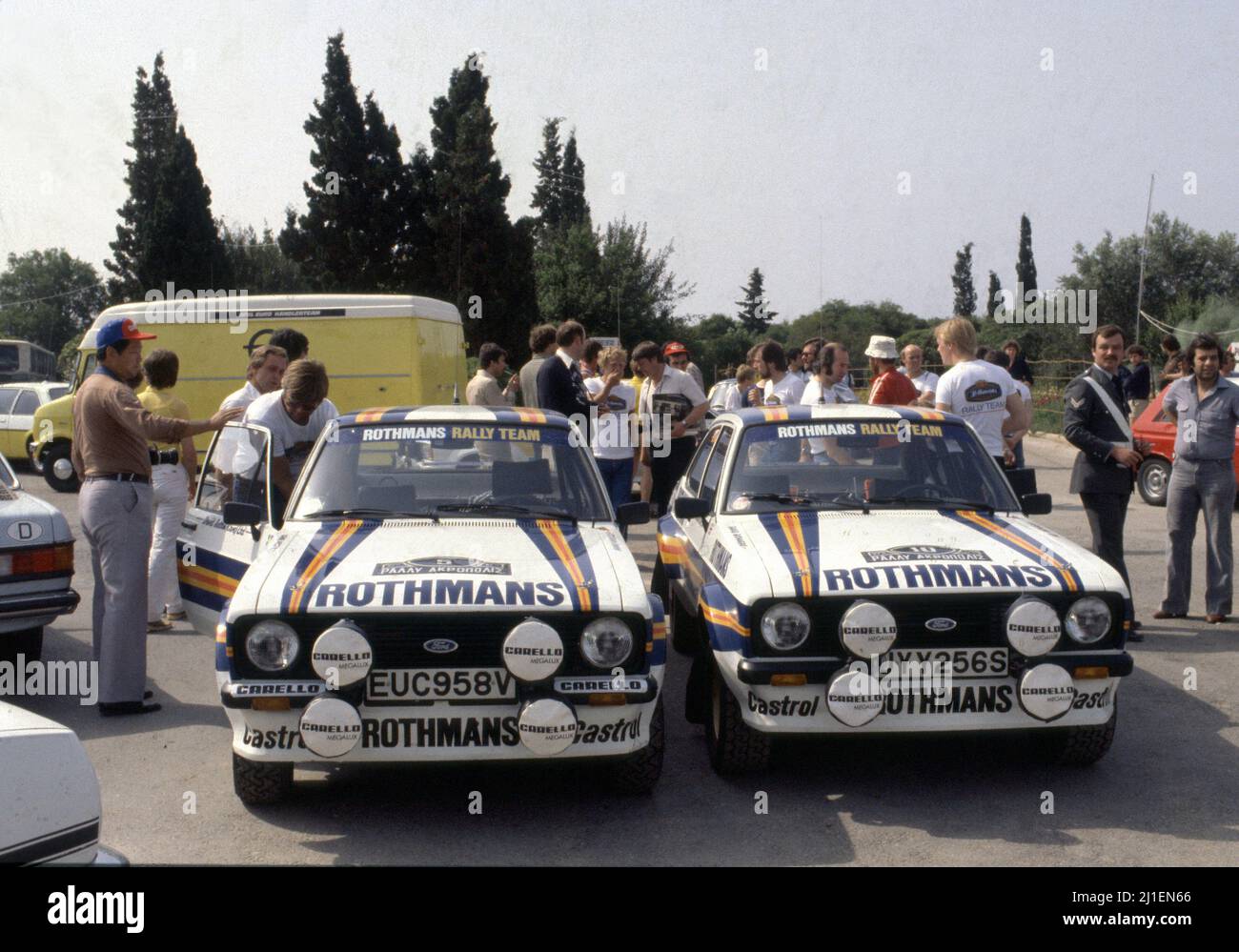 Ari Vatanen (FIN) David Richards (GBR) and Hannu Mikkola (FIN) Arne ...