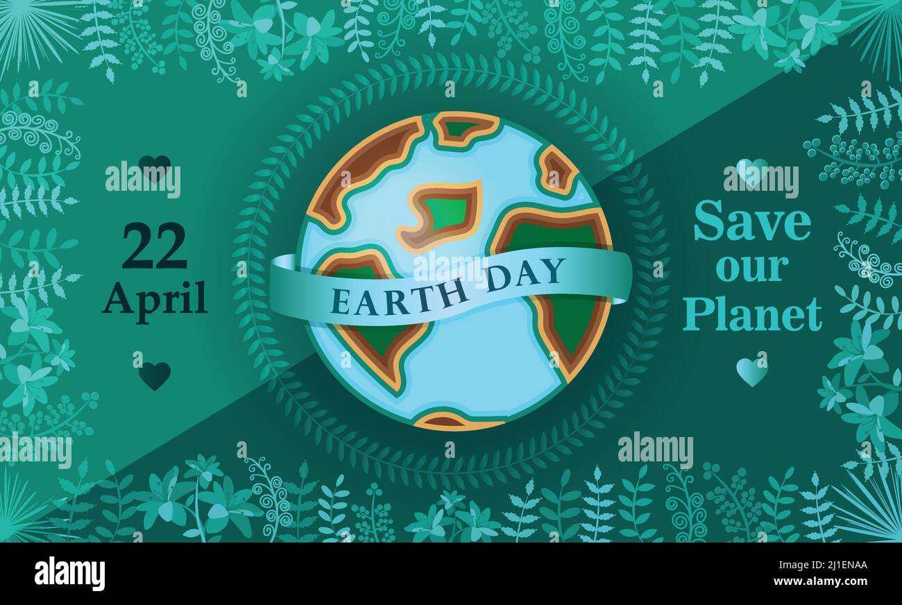 Earth Day Poster, 22 April. Flyer, invite, environment day banner ...