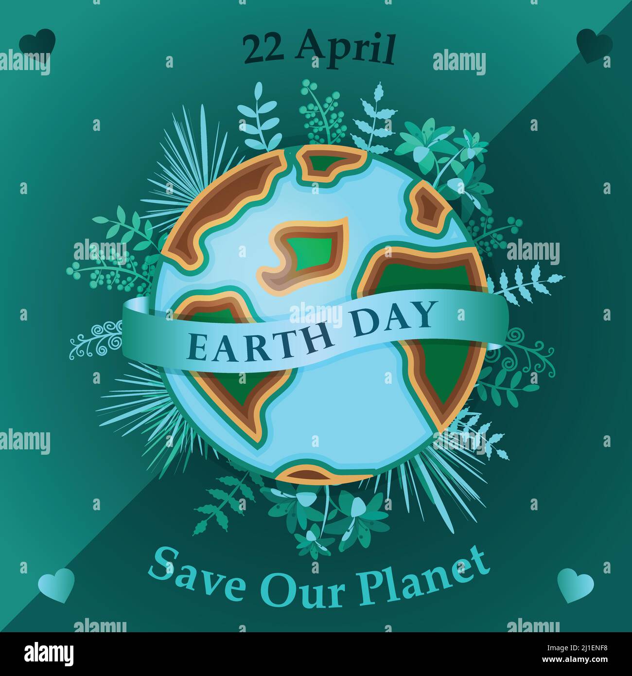 Earth Day Poster, 22 April. Flyer, invite, environment day banner ...