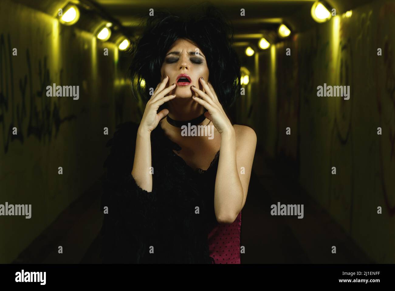 Dark hair goth hi-res stock photography and images - Alamy