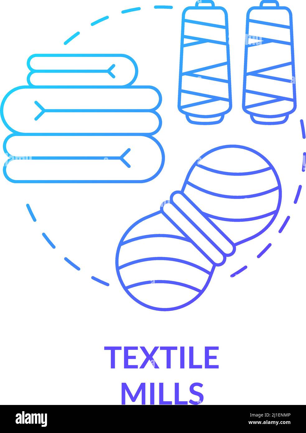 Textile mills blue gradient concept icon Stock Vector Image & Art - Alamy