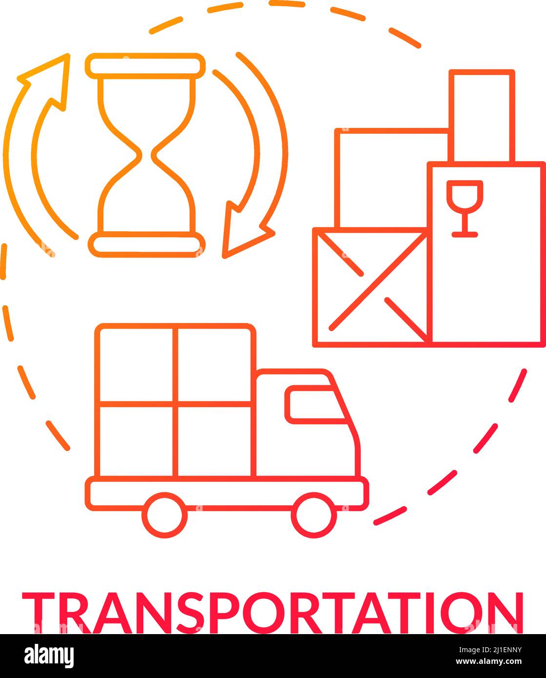 Transportation red gradient concept icon Stock Vector Image & Art - Alamy