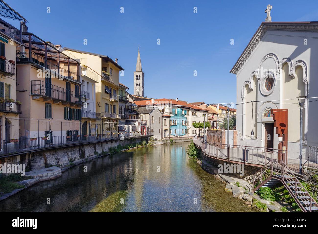 Omegna town view, Italy, Piedmont region, Lake Orta Stock Photo - Alamy