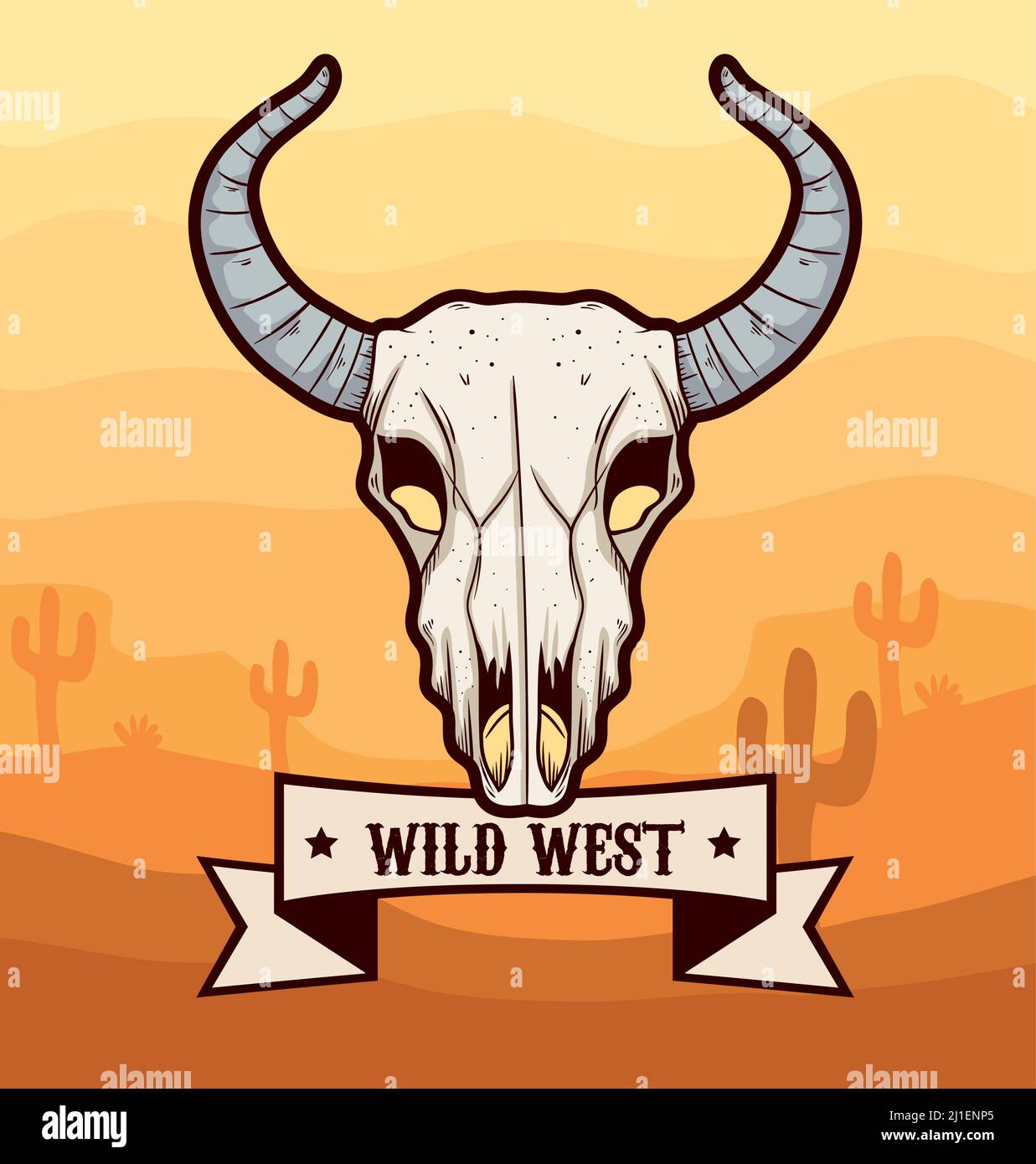 Skull Cow Wild West Stock Vector Image And Art Alamy
