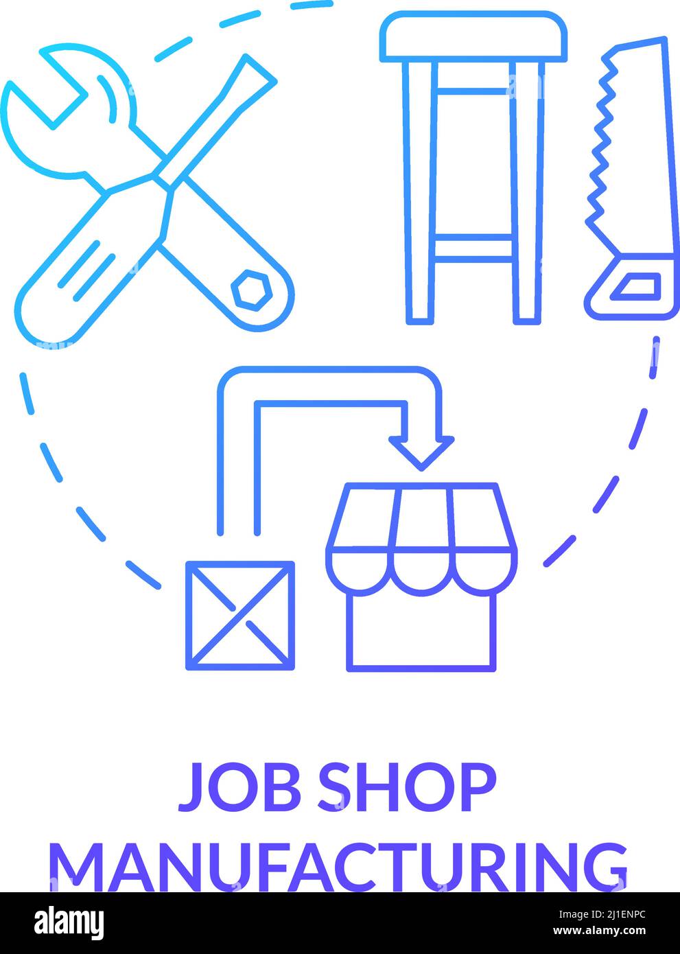 Job shop manufacturing blue gradient concept icon Stock Vector Image ...
