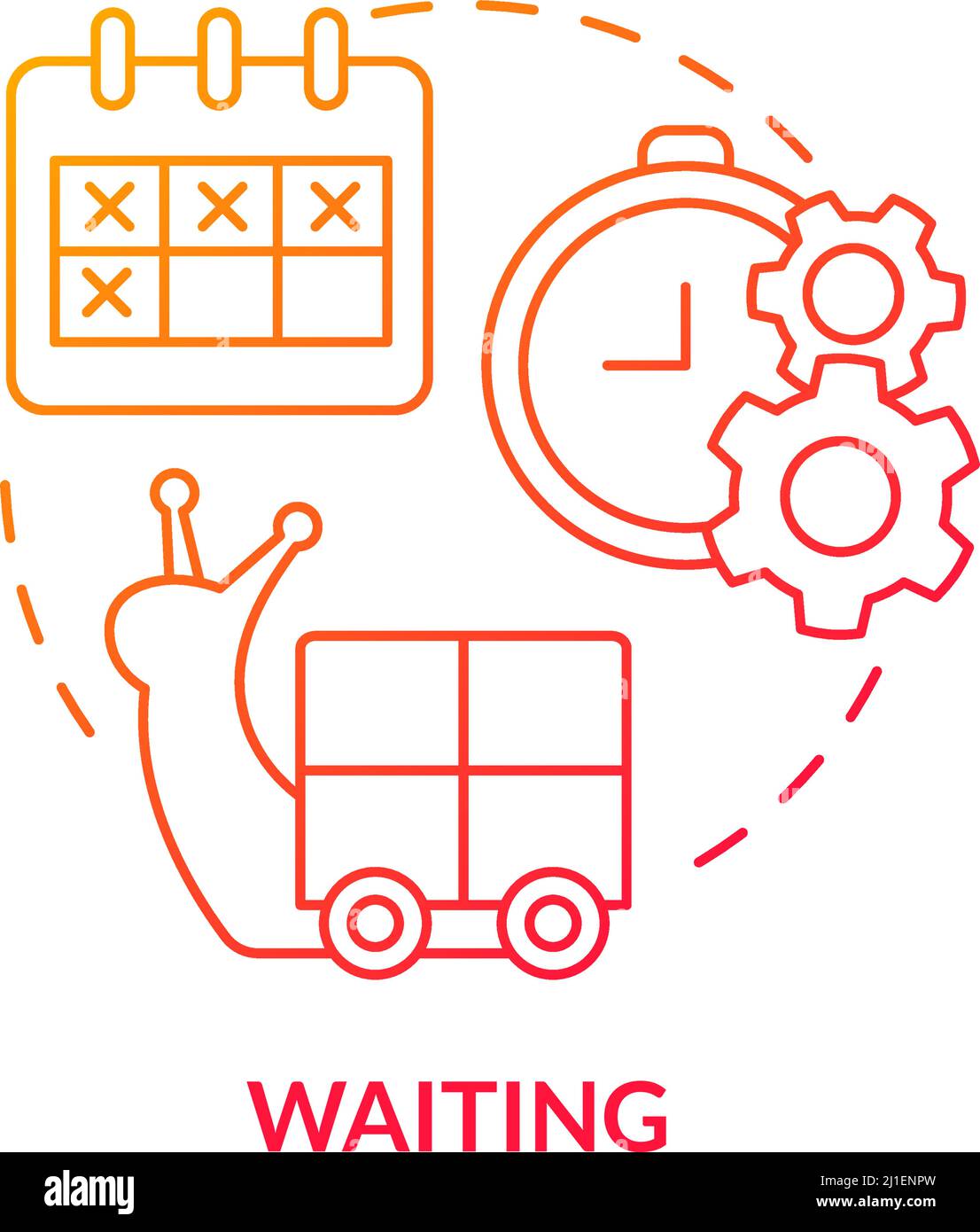 Waiting red gradient concept icon Stock Vector Image & Art - Alamy