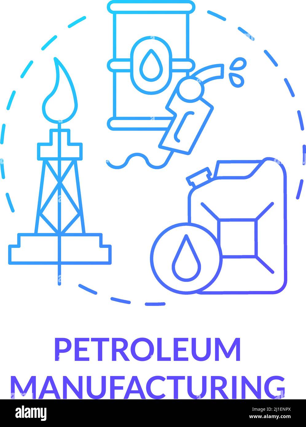 Petroleum manufacturing blue gradient concept icon Stock Vector Image ...