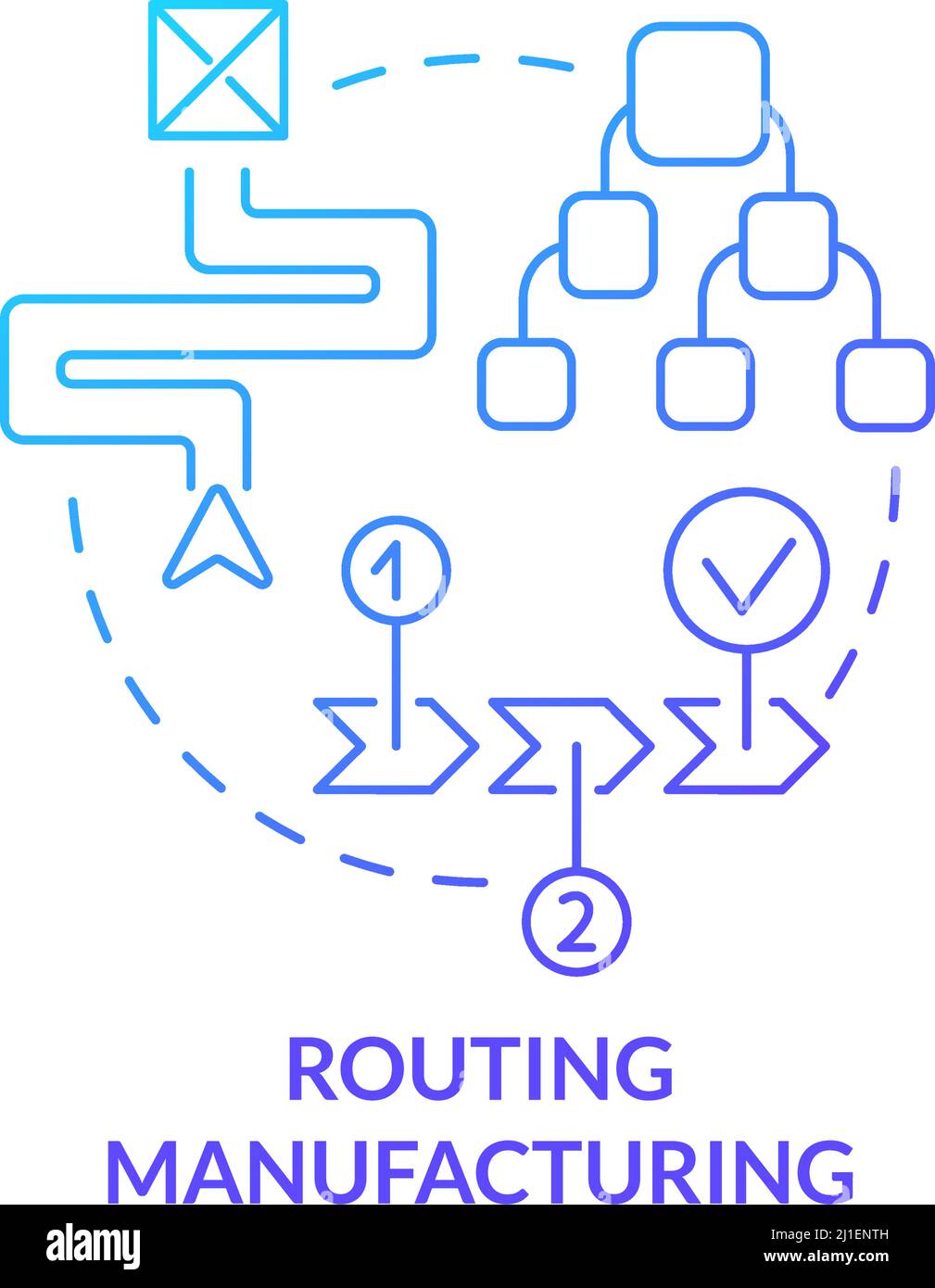 Routing manufacturing blue gradient concept icon Stock Vector Image ...