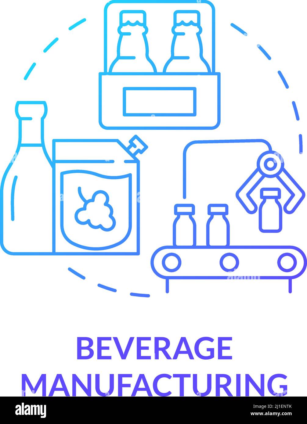 Beverage manufacturing blue gradient concept icon Stock Vector Image ...