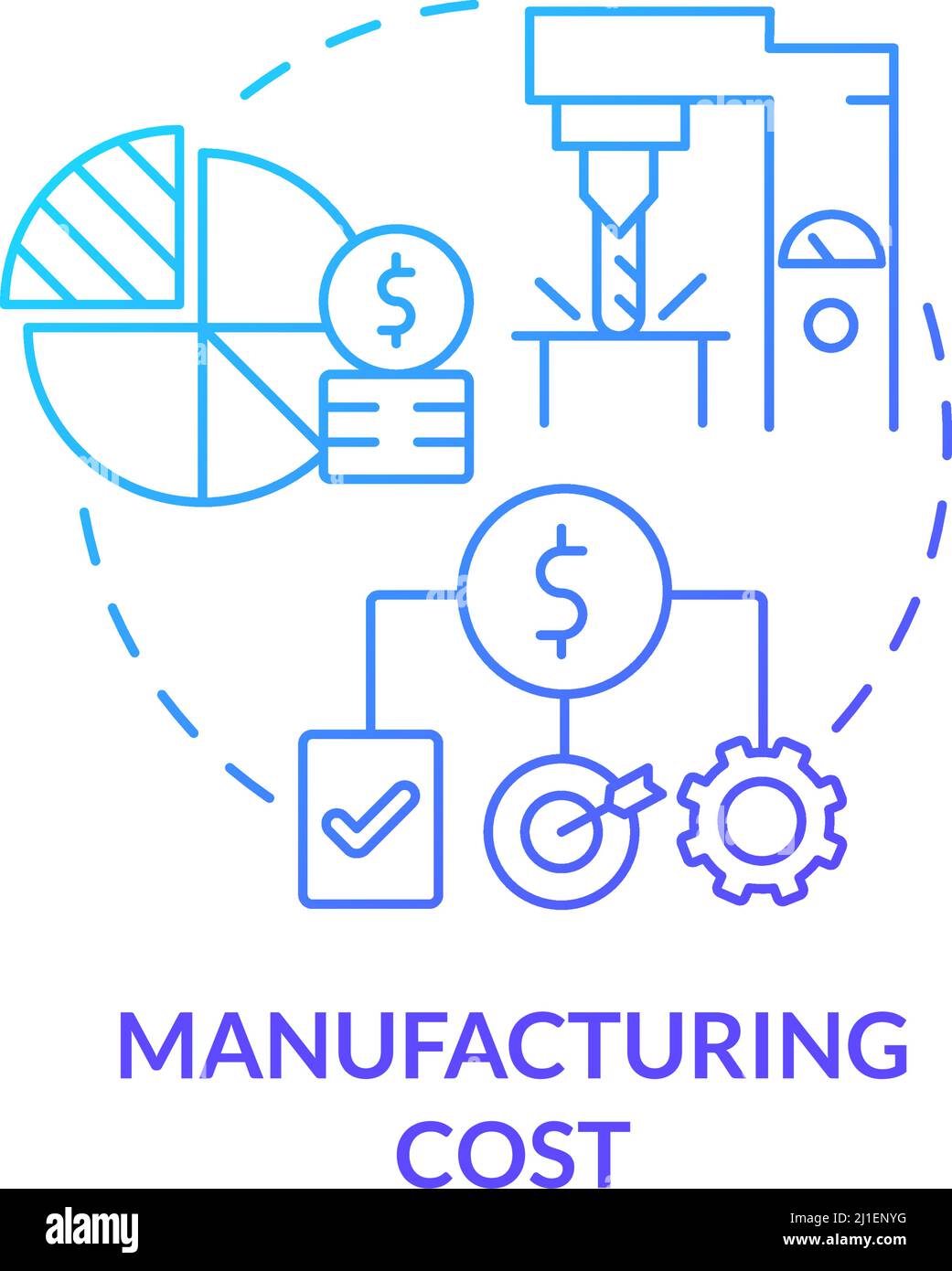 Manufacturing cost blue gradient concept icon Stock Vector Image & Art ...