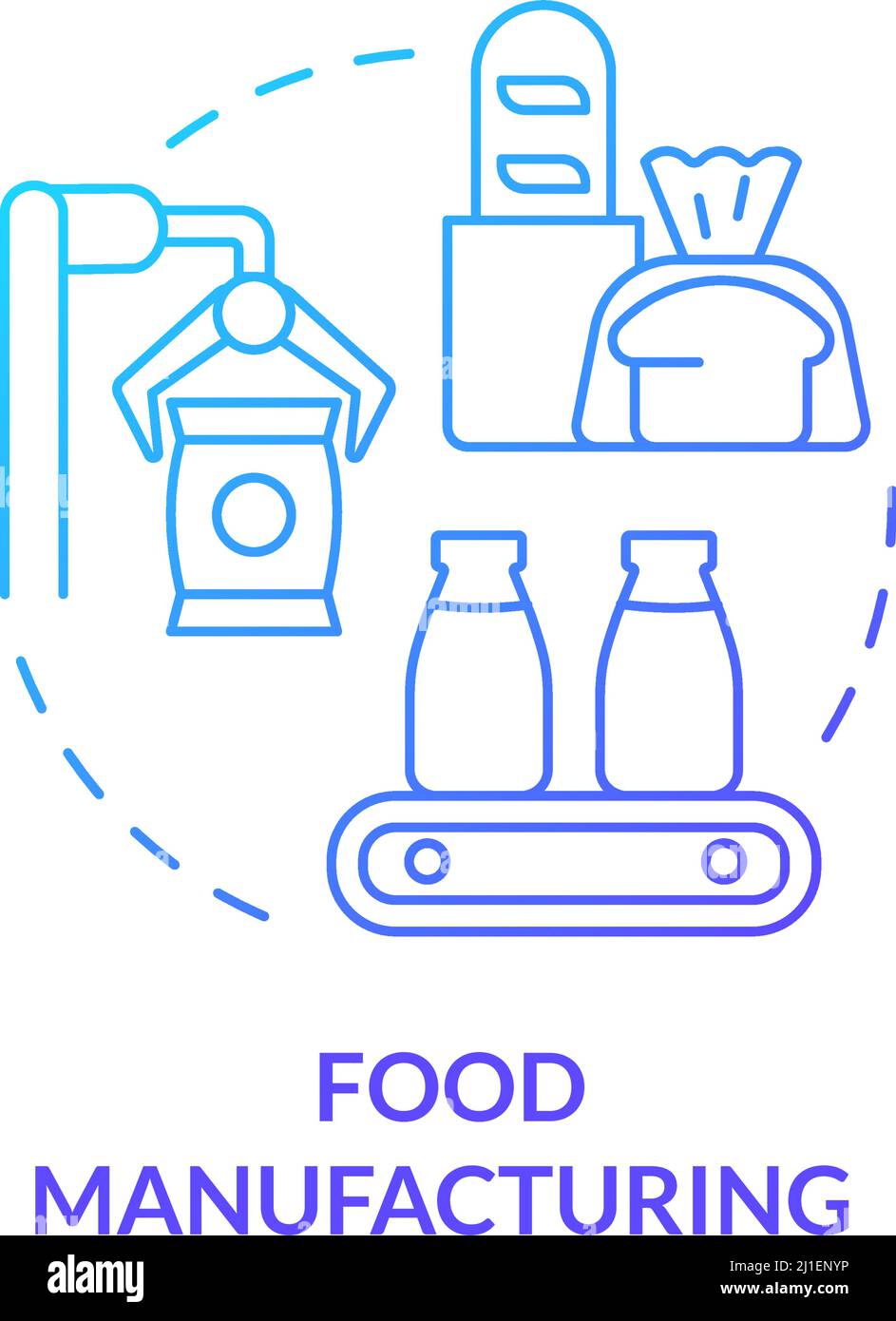 Food manufacturing blue gradient concept icon Stock Vector Image & Art ...