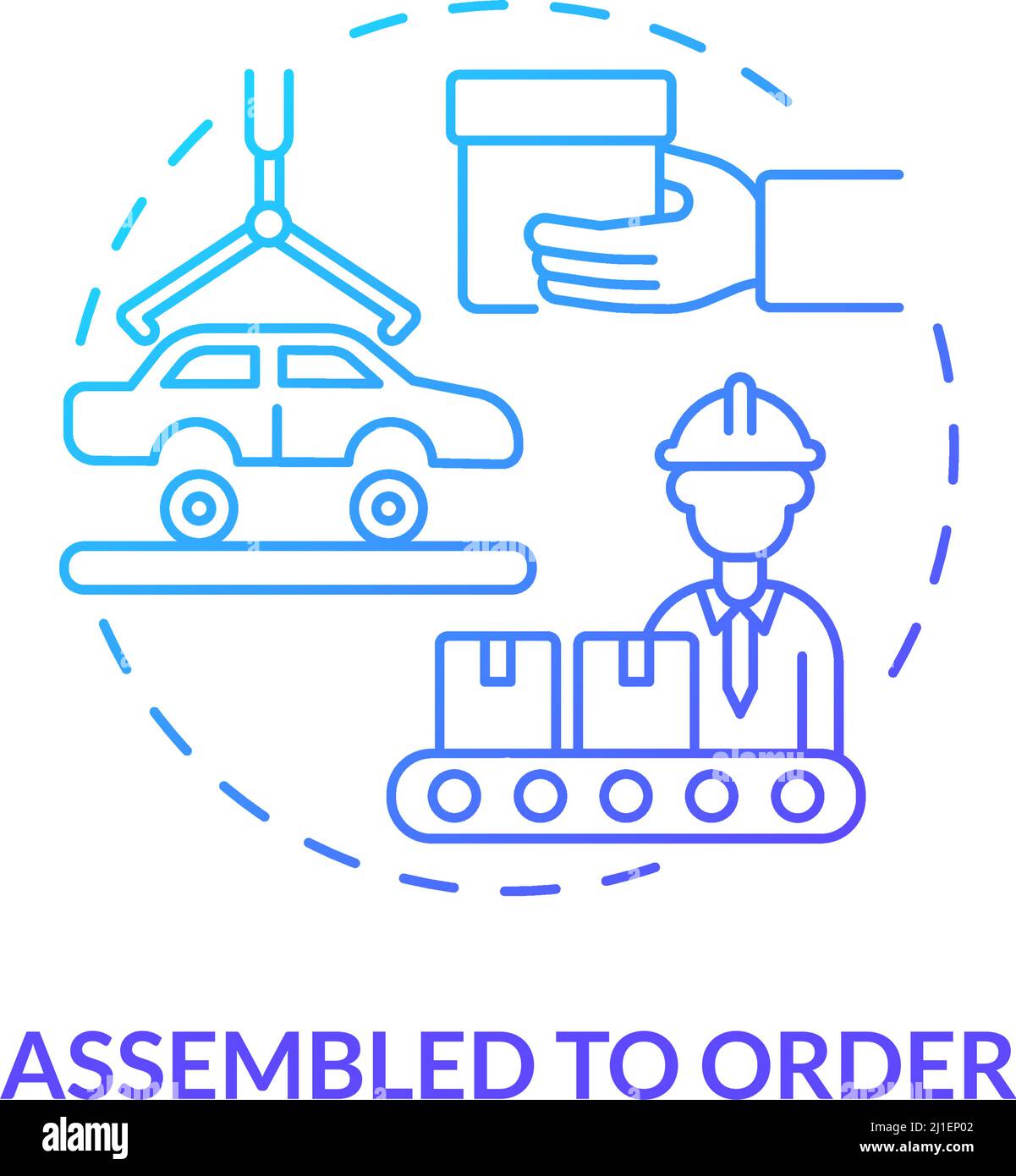 Assembled to order blue gradient concept icon Stock Vector Image & Art ...