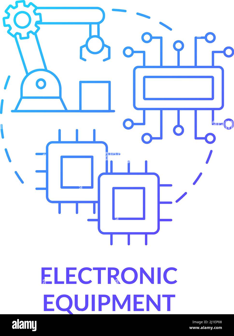 Electronic equipment blue gradient concept icon Stock Vector Image ...