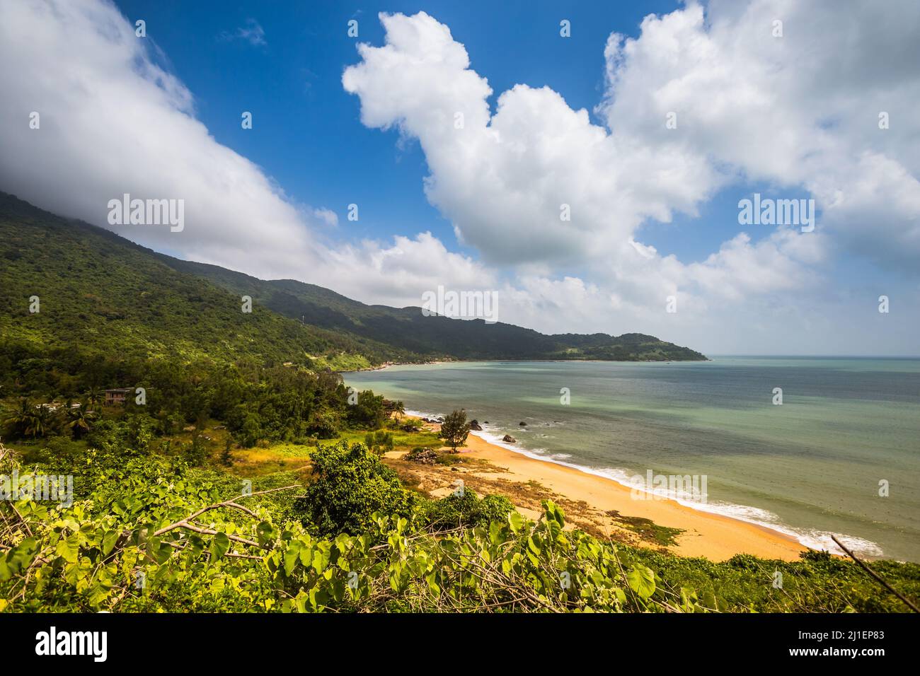 Beautiful pristine Bai Nam South beach in Danang, Vietnam. Sunny day ...