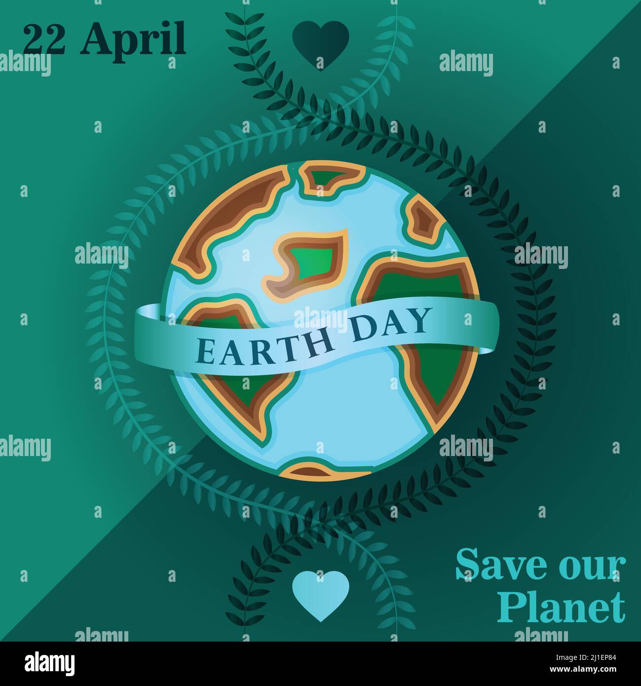 Earth Day Poster, 22 April. Flyer, invite, environment day banner ...