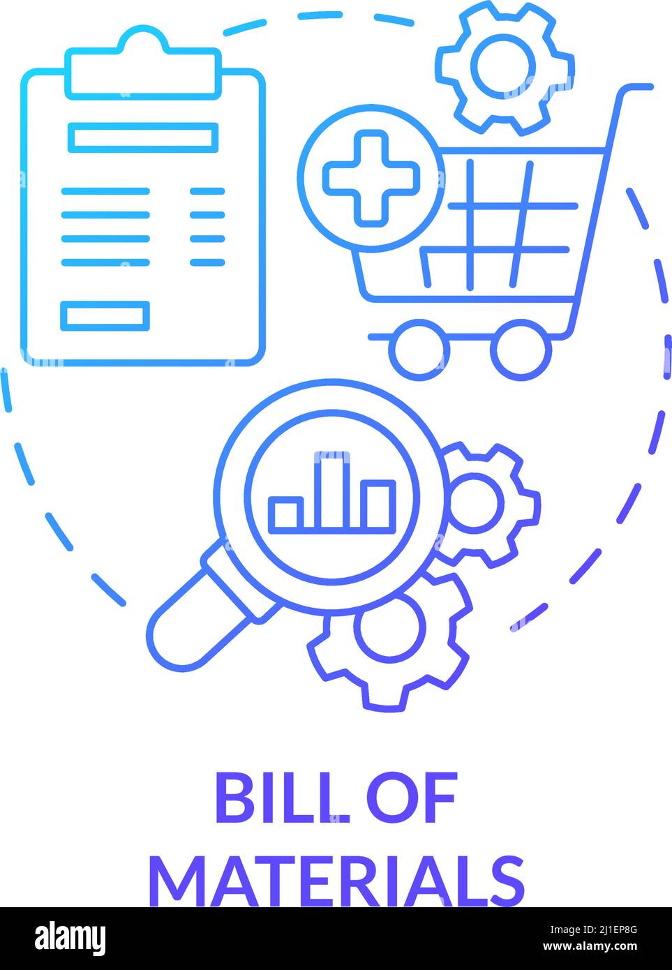 Bill of materials blue gradient concept icon Stock Vector Image & Art ...