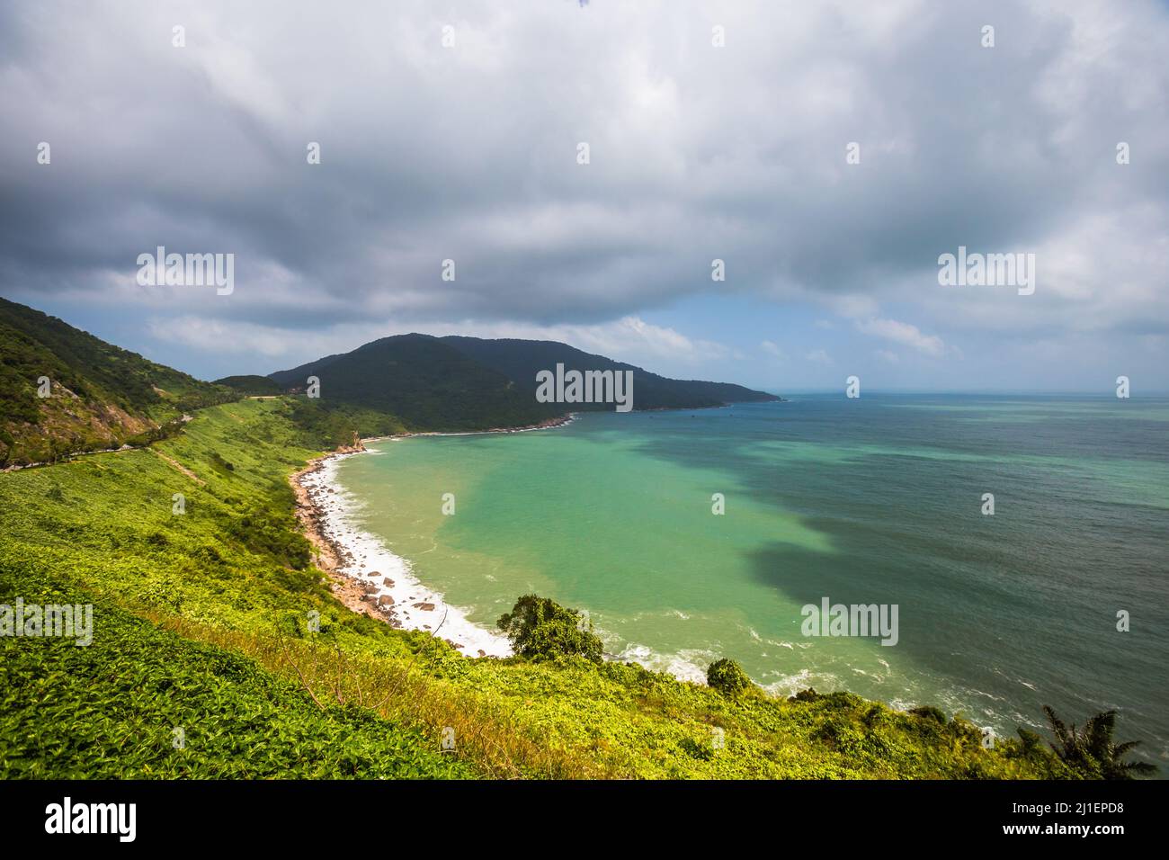 Beautiful pristine Bai Nam South beach in Danang, Vietnam. Sunny day ...