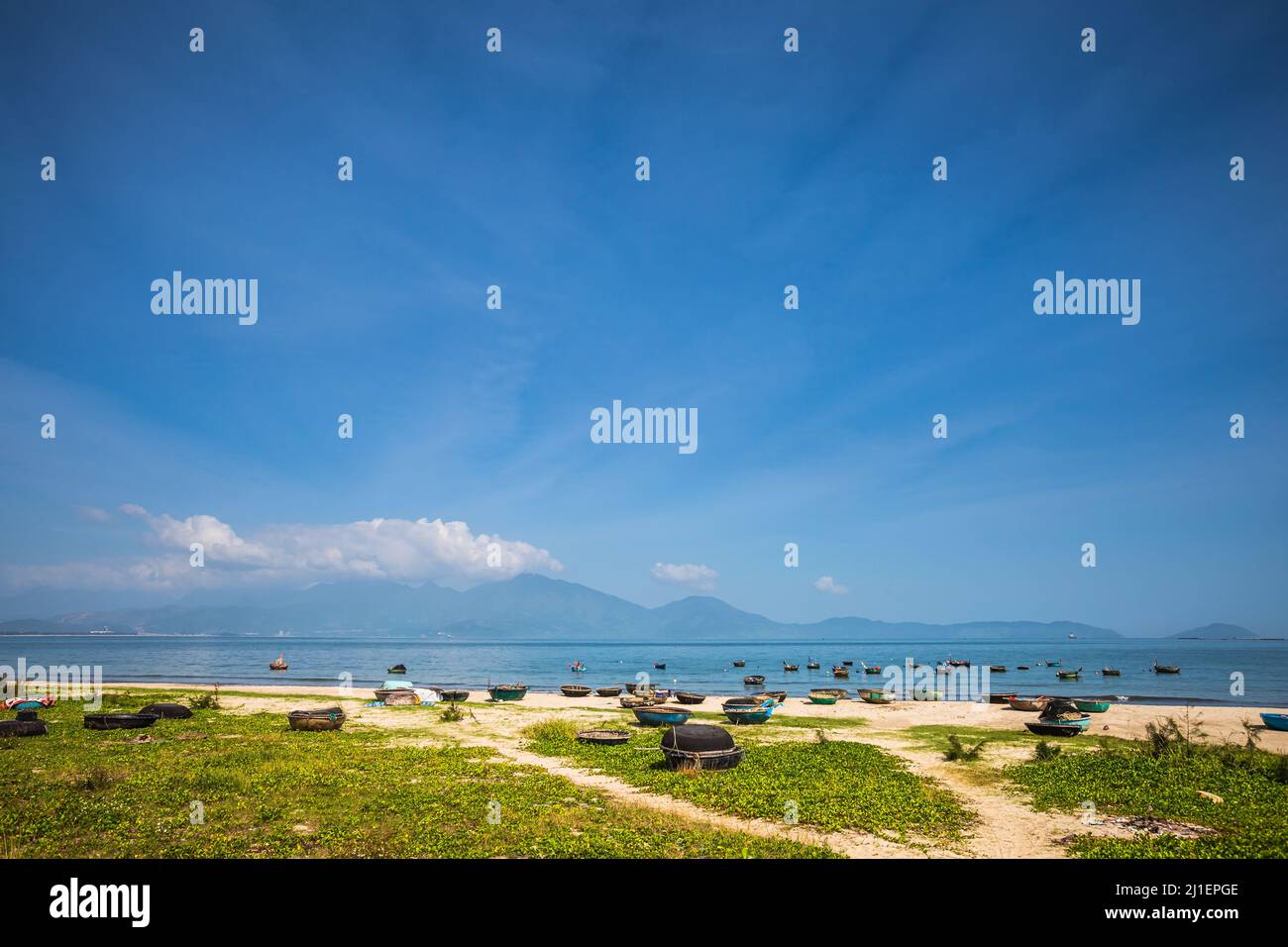 Beautiful pristine Bai Bien Nguyen Tat Thanh beach in Danang, Vietnam ...