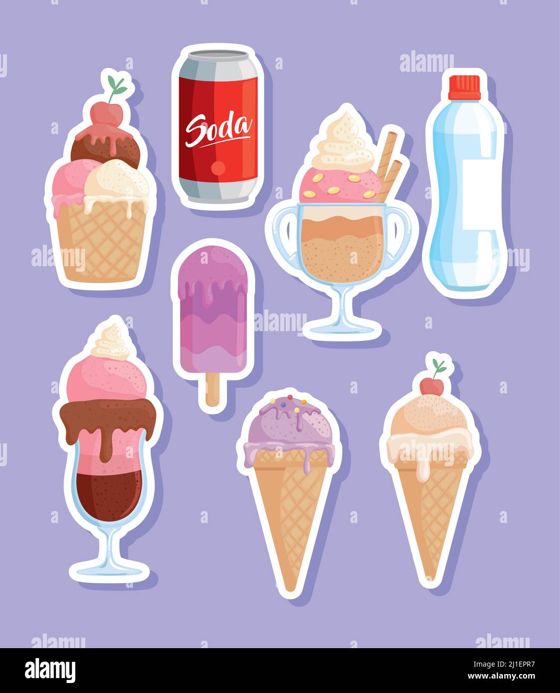 eight cool food icons Stock Vector Image & Art - Alamy
