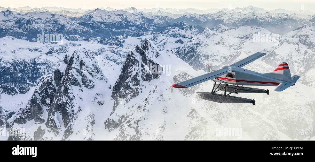 Aerial Panoramic View of Canadian Rocky Mountain Landscape with ...