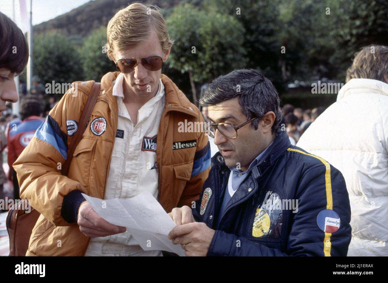 Walter Rohrl (GER) Fiat Auto World Champion Drivers speak with Nini ...