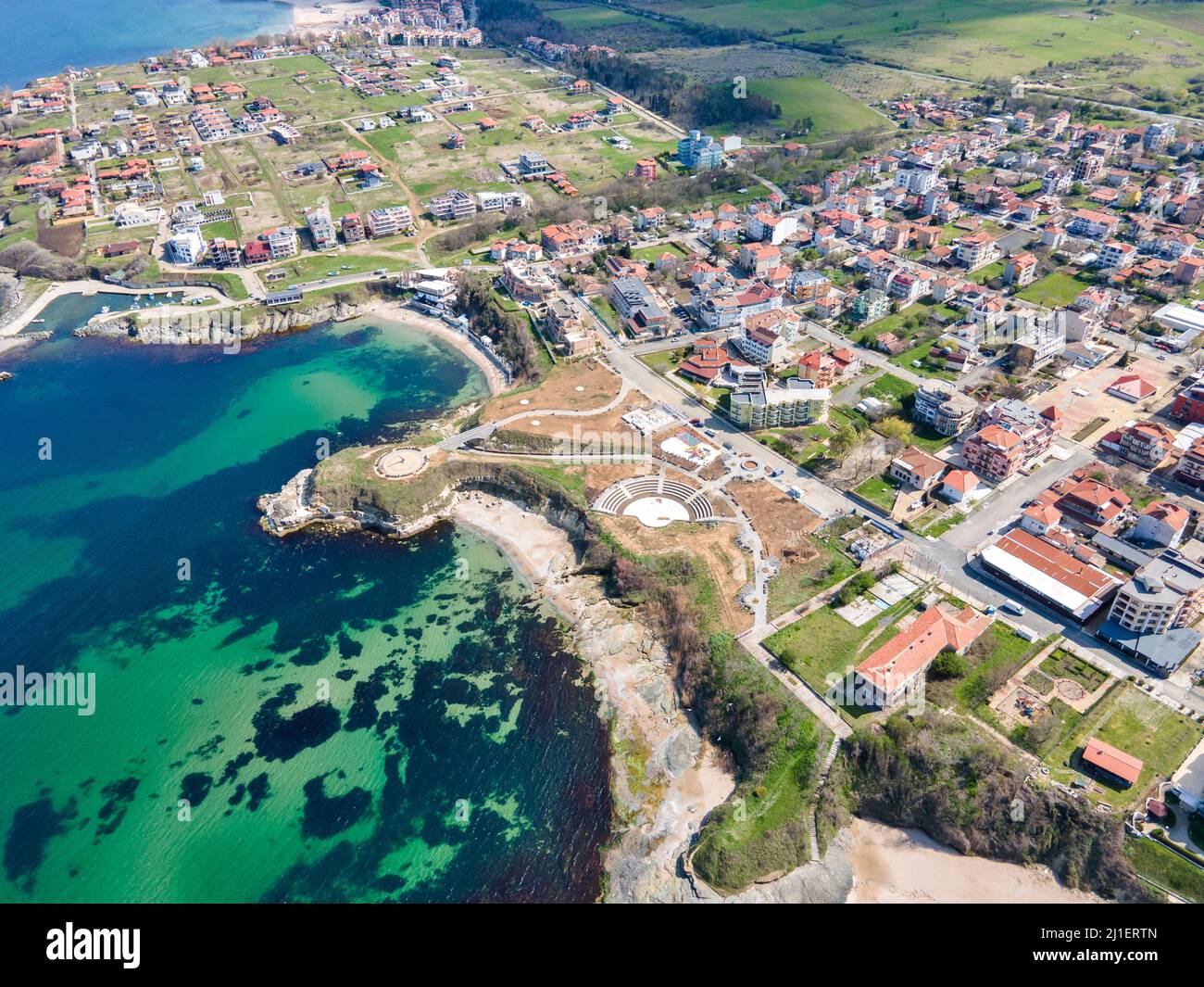 Amazing Aerial view of village of Lozenets, Burgas Region, Bulgaria ...