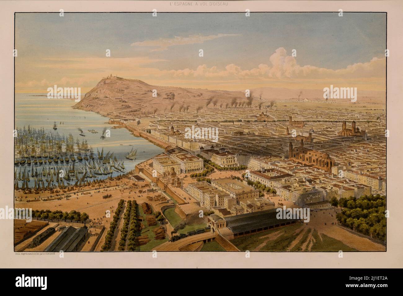 Illustration of Barcelona in the 19th century, exhibited at the MNAC in ...