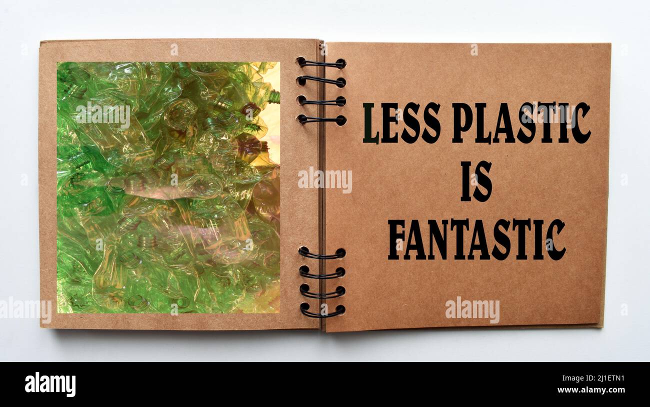 Less plastic is fantastic. Inspirational and motivational quote Stock ...