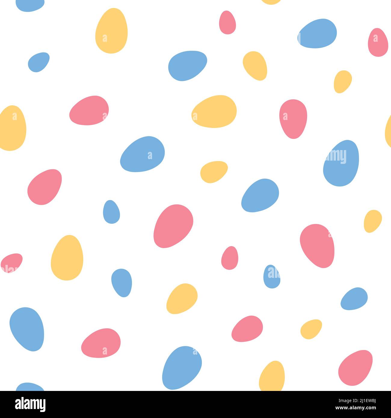 Happy Easter seamless pattern with colorful eggs on white background ...